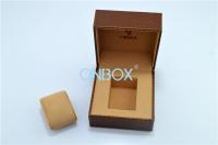 China Brown Faux Leather Watch Box 130x130x90mm with Hard Pillow Customizable for sale