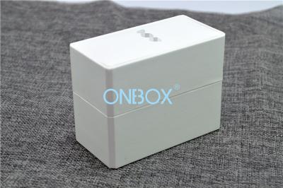 China White Velvet Single Watch Box 50x95x72mm with Hot Stamping Logo Customizable for sale