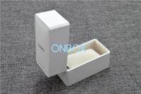 China White Velvet Single Watch Box 50x95x72mm with Hot Stamping Logo Customizable for sale