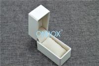 China White Velvet Single Watch Box 50x95x72mm with Hot Stamping Logo Customizable for sale