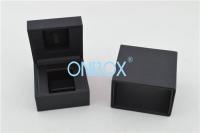 China Ring And Earrings Luxury Black Touch Paper Jewellery Gift Boxes Double Insert Pads for sale