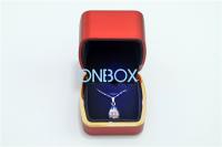 China Luxury Rubber Painting LED Jewellery Display Box 65x65x55mm for Necklace Shops for sale