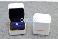 China Milk White Jewelry Packaging Box High Gloss Painting Surface for sale