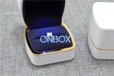 China Milk White Jewelry Packaging Box High Gloss Painting Surface for sale
