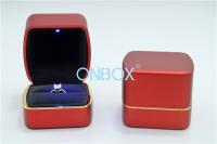 China Burgundy Matte Paint Finish Lighted Packaging Box For Finger Ring for sale