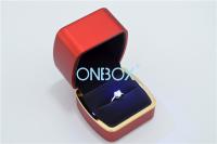 China Burgundy Matte Paint Finish Lighted Packaging Box For Finger Ring for sale