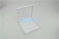 China Custom White Leatherette Jewelry Packaging Box 189x191x36mm for Necklace for sale