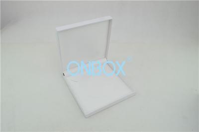 China Custom White Leatherette Jewelry Packaging Box 189x191x36mm for Necklace for sale