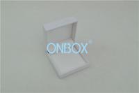 China White Leatherette Hinge Jewelry Box 89x89x38mm for Pendants Custom Logo for sale