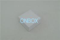 China White Leatherette Hinge Jewelry Box 89x89x38mm for Pendants Custom Logo for sale