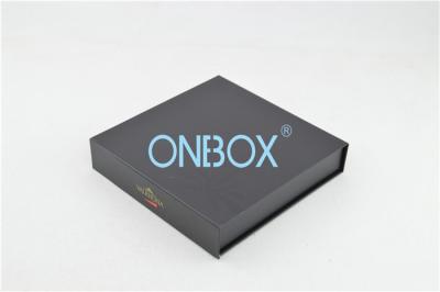 China Black Printed Cardboard Gift Box 185x185x36mm with Magnetic Closure for Foodstuff Packaging for sale