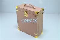 China Gold Metal Lock PU Leather Jewelry Case 245x155x155mm Custom Insert Travel Box for sale