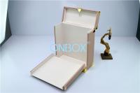 China Gold Metal Lock PU Leather Jewelry Case 245x155x155mm Custom Insert Travel Box for sale