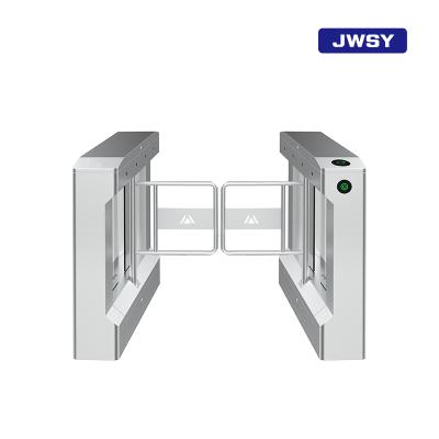 China Silver Automatic Swing Barrier Turnstile , Eagle Eye Swing Arm Pedestrian Turnstile Gate for sale