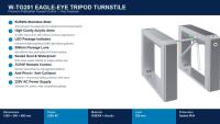 China W-TG201 Eagle-Eye Tripod Turnstile Barrier Gate with 304 Stainless Steel, 550 mm Lane Width, and TCP/IP Communication for sale