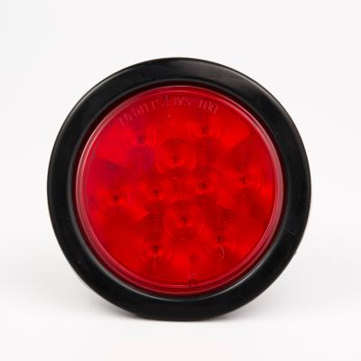 China SAE DOT Truck Light 4 Inch Round Rear Lamp Stop Turn Tail Waterproof Trailer Light 10 LED PC Lens Grommet Flush Mount Truck Lamp for sale