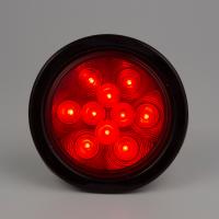 China SAE DOT Truck Light 4 Inch Round Rear Lamp Stop Turn Tail Waterproof Trailer Light 10 LED PC Lens Grommet Flush Mount Truck Lamp for sale
