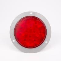 China Flange Mount 4Inch Round Red Stop Turn Tail Light with Stainless Steel Ring Waterproof 12V DOT Rear Lamp for Truck Trailer Van for sale