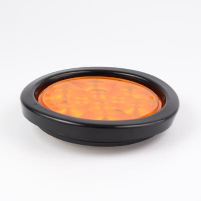 China 4 Inch Round Turn Signal Lights 10 LED PC Lens Waterproof Trailer Truck Tail Lights 12V DOT Compliant for sale