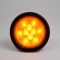 China 4 Inch 10LED Round Amber Turn Signal Tail Light Grommet Flush Mount with Plug IP67 Trailer Lights for RV Truck Trailers for sale