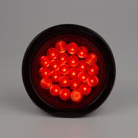 China 4 Inch Round Amber Red Lights 24 LED Trailer Tail Lights Truck Towing Trailer Stop Turn Tail Lights 12-30V Waterproof w/Grommets for sale