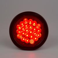 China 4 Inch Round Amber Red Lights 24 LED Trailer Tail Lights Truck Towing Trailer Stop Turn Tail Lights 12-30V Waterproof w/Grommets for sale
