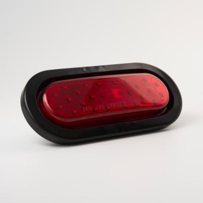 China PC Lens LED Taillights 6Inch Oval 26 LED Red Stop Turn Tail Lamp 12V Waterproof Rear  Lights for Truck Trailer Boat Van for sale