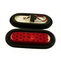 China PC Lens LED Taillights 6Inch Oval 26 LED Red Stop Turn Tail Lamp 12V Waterproof Rear  Lights for Truck Trailer Boat Van for sale
