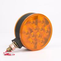 China 4 Inch Amber Red Round Dual-Face Pedestal Fender Light with Stud Mount 20 LED Stop Turn Tail Signal Trailer Light for Semi Truck for sale