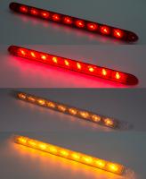 China 17 Inch Red Waterproof LED Light Bar 9-LED Truck Trailer Strip Lamp with Stop Turn Tail Brake Functions Compatible 12V-24V for sale