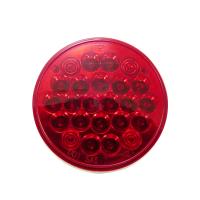 China 4Inch Round 24 LED Stop Turn Tail Lamp Grommet/Chrome/Flange/Metal Bracket Mount Rear Lamp with Plugtail Fit for Heavy Duties for sale