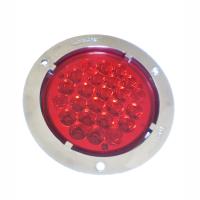 China 4Inch Round 24 LED Stop Turn Tail Lamp Grommet/Chrome/Flange/Metal Bracket Mount Rear Lamp with Plugtail Fit for Heavy Duties for sale
