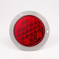 China 4Inch Round 24 LED Stop Turn Tail Lamp Grommet/Chrome/Flange/Metal Bracket Mount Rear Lamp with Plugtail Fit for Heavy Duties for sale