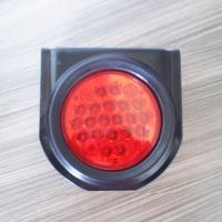 China 4Inch Round 24 LED Stop Turn Tail Lamp Grommet/Chrome/Flange/Metal Bracket Mount Rear Lamp with Plugtail Fit for Heavy Duties for sale