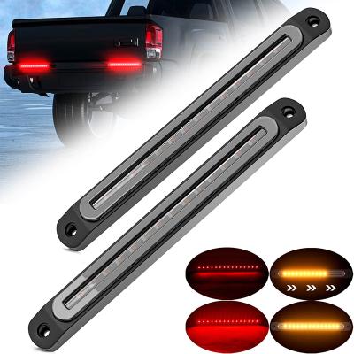 China 10-30V 9.8Inch Stop Tail Turn Signal Lamp 30 LED Red Amber Waterproof Light Bar for Heavy-Duty Truck Trailer Lorry Van for sale