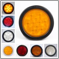 China 12V 24V Round LED Truck Taillight Trailer Stop Signal Turn Light RV Lorry Van Brake Reverse Light Red Amber for sale