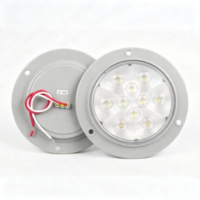 China 4Inch Round LED Reverse Back Light W/Surface Mount Flange Plugs 12V Trailer Tail Lights for RV for sale