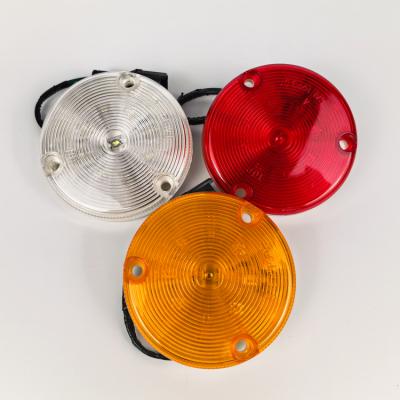 China Waterproof 3Inch Round Clearance Lamp Red Amber White 9LED Side Marker Light PC Lens Shockproof Indicator Lamp for Truck Trailer for sale