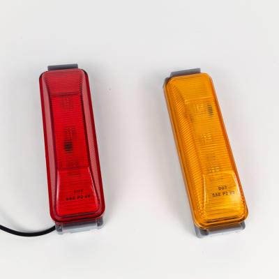 China PC Lens Waterproof Marker Light 3 LED Red Amber White 4 Inch Rectangle Side Marker Clearance Light Heavy-Duty Trailer Lights for sale