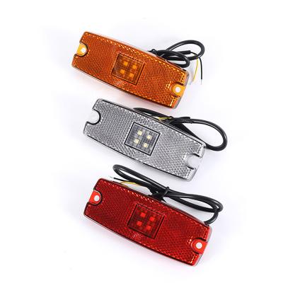 China Reflector Lens Side Marker Lamp 12V/24V/10-30V Red Amber White Clearance & Marker Light Universal Waterproof  Truck Trailer Lamp for sale
