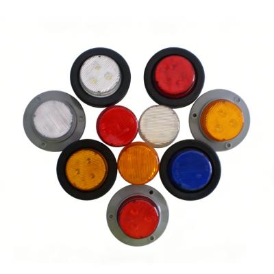 China 2Inch Round Red Amber White Clearance Side Marker Light E-mark Certified LED Indicator Lamp for Trailer Truck for sale