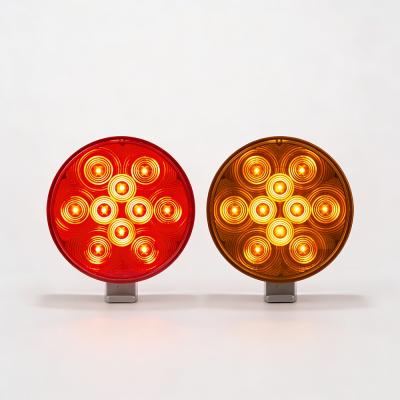 China LED Pedestal Light Amber/Amber Amber/Red Double Face 20LED Parking Turn Lights Stud Mount Fender Lights for Heavy Truck Trailer for sale