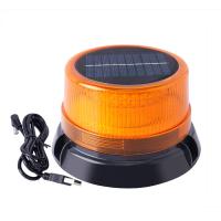 China Solar Powered Warning Light Flash Strobe Light Strong Magnetic LED Roof Light Tower Crane Heavy Duty Truck Safety Signal Light for sale