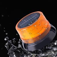 China Solar Powered Warning Light Flash Strobe Light Strong Magnetic LED Roof Light Tower Crane Heavy Duty Truck Safety Signal Light for sale