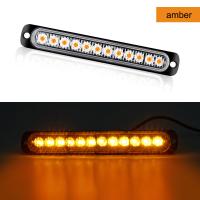China LED Vehicle Lamp 12 LED Grille Strobe Warning Lamp 12-36V Single/Dual Color Flashing Light High Brightness Warning Lamp for sale