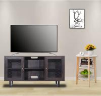 China MDF Furniture TV Unit Multifunctional Modern Media TV Stand With Storage Shelf for sale