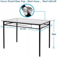 China ODM Home Furniture Dining Room Sets Rectangle Glass Dining Table And 4 Chairs Set for sale