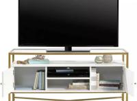 China Living Room Display Glass Rack White Glossy Master Bedroom TV Cabinet Modern Closet for sale