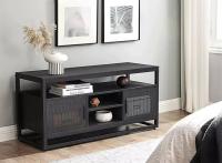 China Black Modern Bedroom TV Cabinet OEM Approved Solid Pine Wood for sale