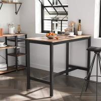 China Counter Height Dining Table And Chairs Rustic Brown Kitchen Anti Collision for sale